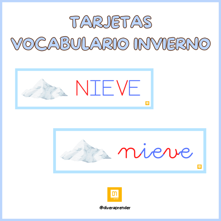 Tarjetas vocabulario invierno – Diveraprender