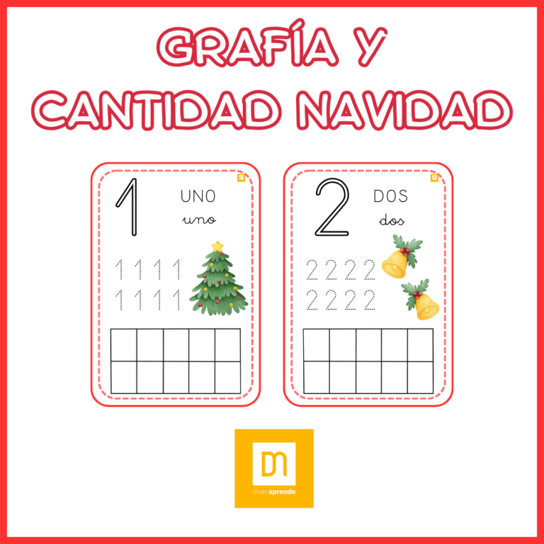 Grafía números y cantidad navidad – Diveraprender