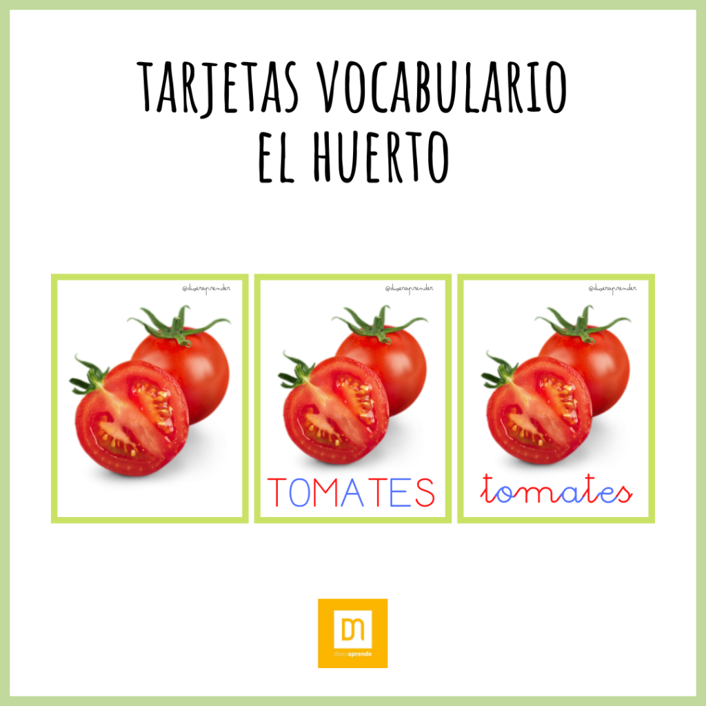 Tarjetas vocabulario el huerto – Diveraprender