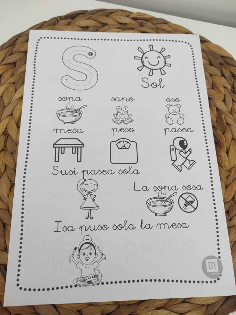 Cartilla de lectura letra ligada blanco y negro – Diveraprender